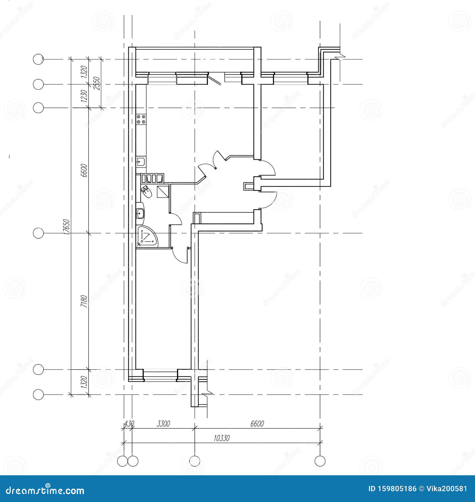 Floor Plan Drawing. Architectural Building Drawing Stock Illustration ...