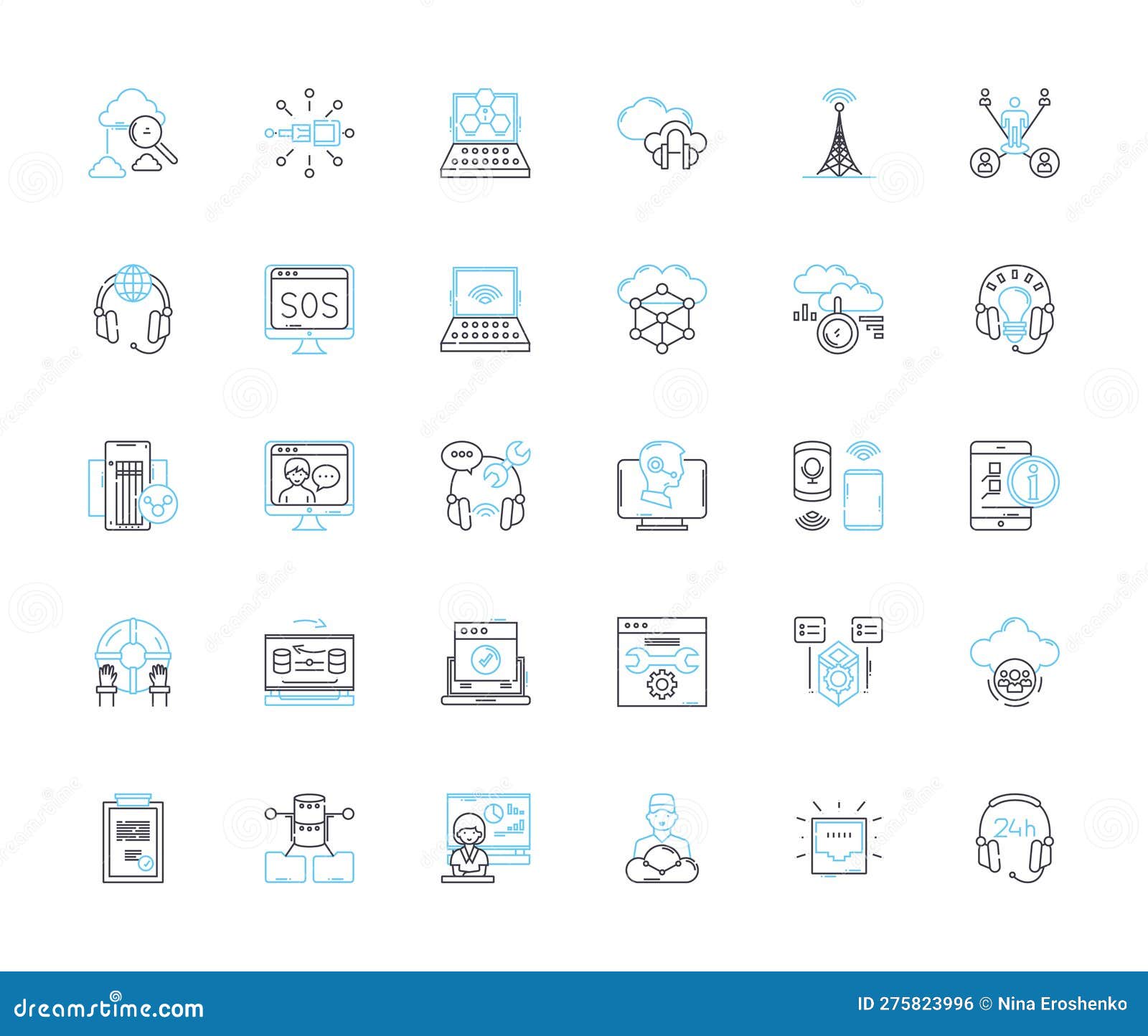 Project Coordination Linear Icons Set. Planning, Execution, Schedule ...