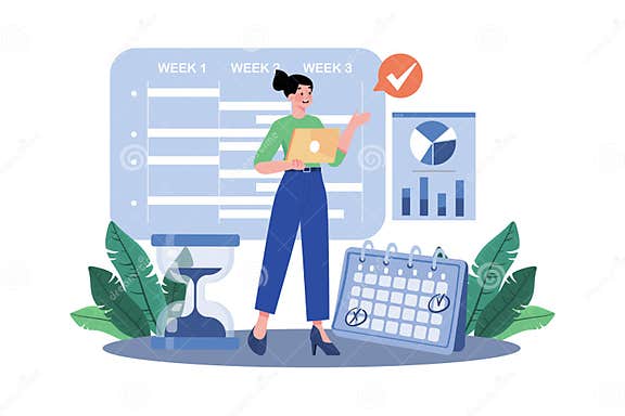 Project Coordinator Assigning Tasks, Managing Timelines Stock Vector ...