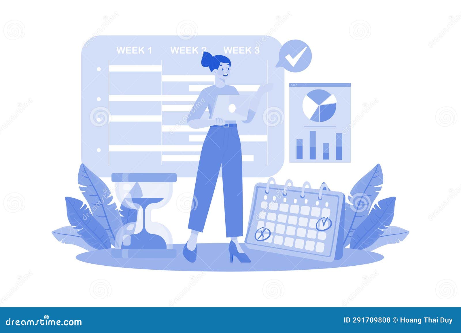 Project Coordinator Assigning Tasks, Managing Timelines Stock Vector ...