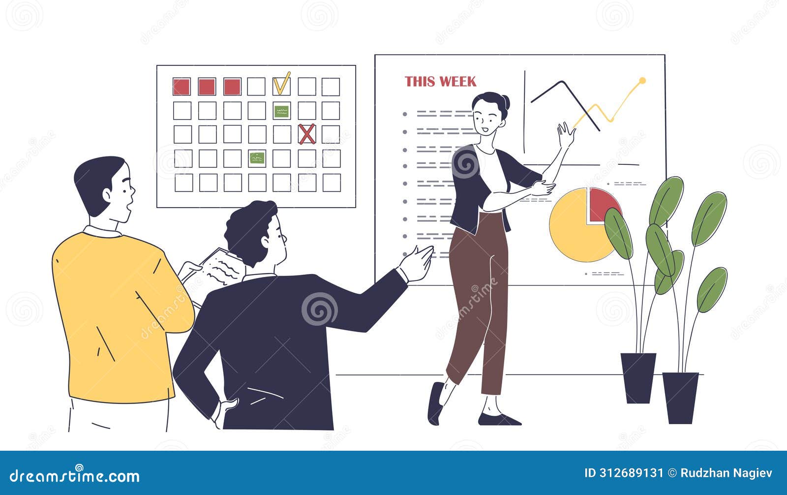 Project Coordinator with Tasks Vector Simple Stock Vector ...
