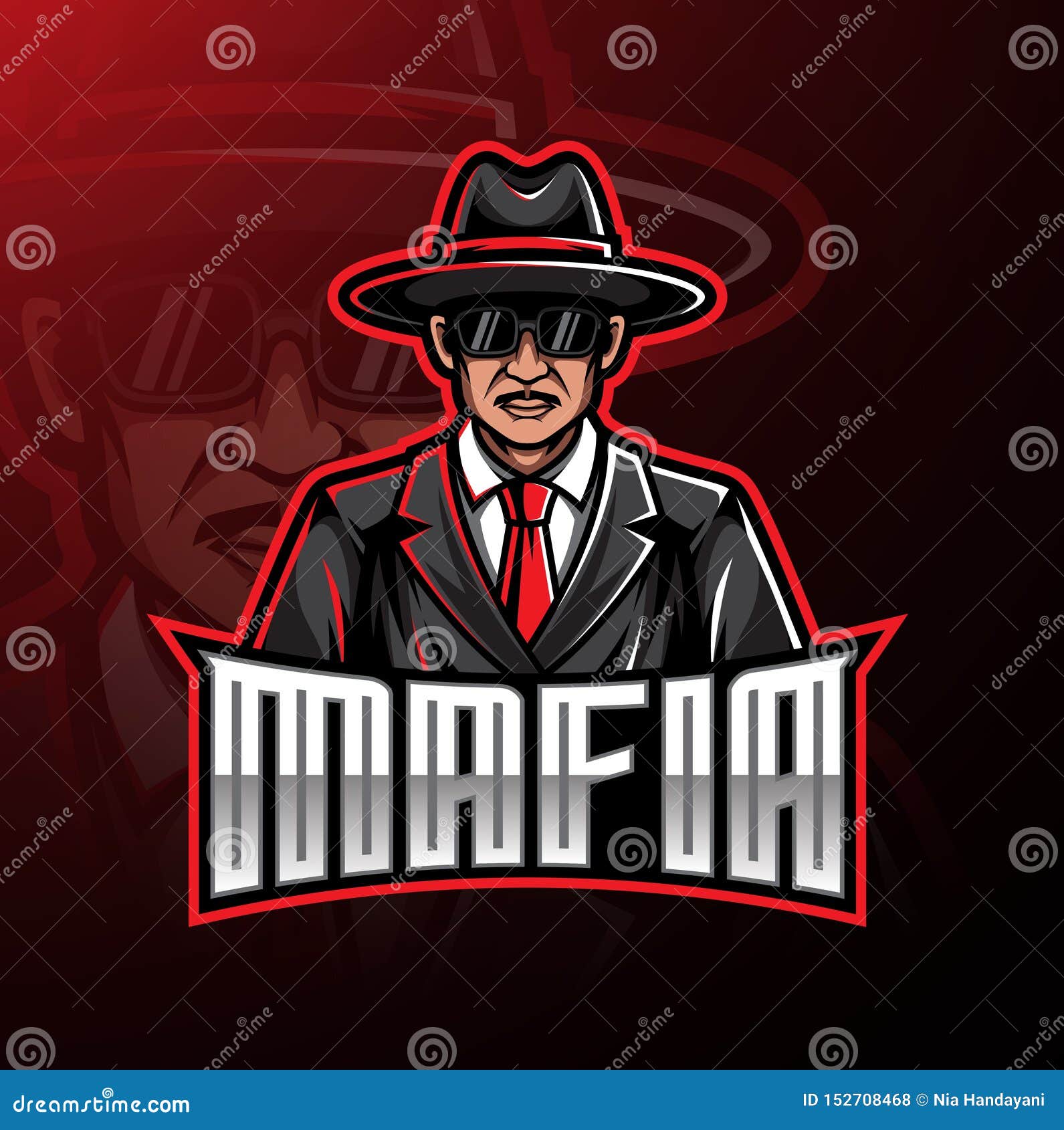 Mafia Logo Mascot Gaming Design Stock Vector - Illustration of cowboy ...