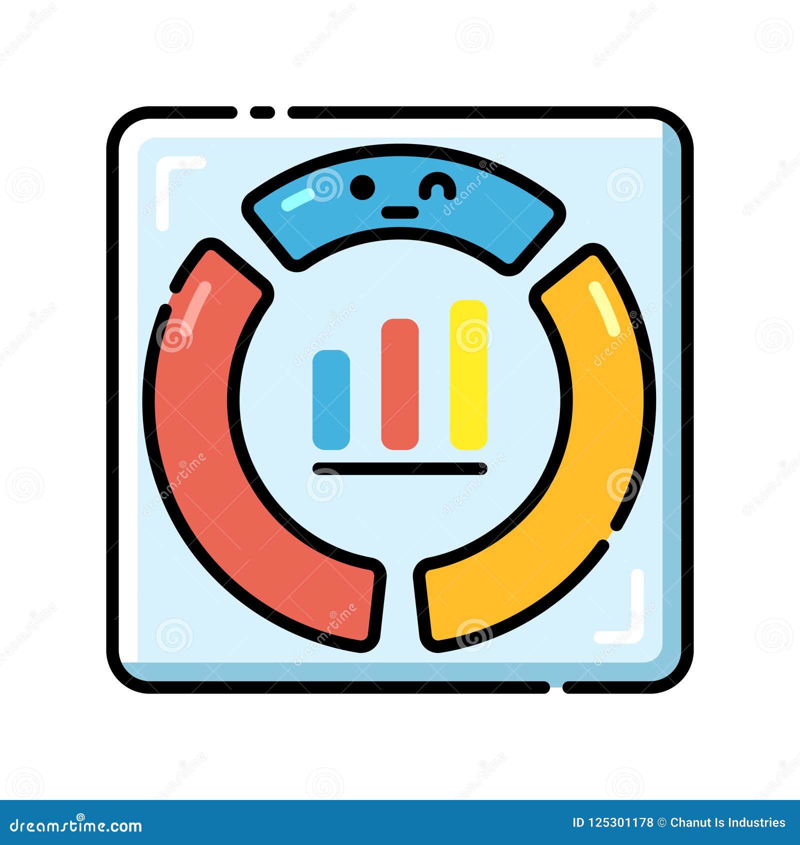 Project Dashboard Lineal Color Icon Stock Vector - Illustration of ...