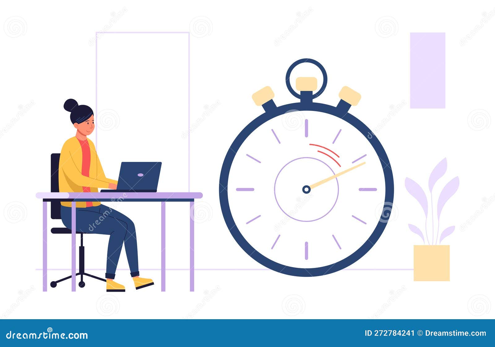 Project Deadline, Work Time Activity Strategy Goal Stock Illustration ...