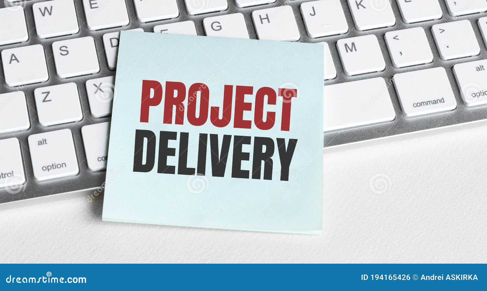 PROJECT DELIVERY Word Concept on Sticker on the Keyboard Stock Photo ...
