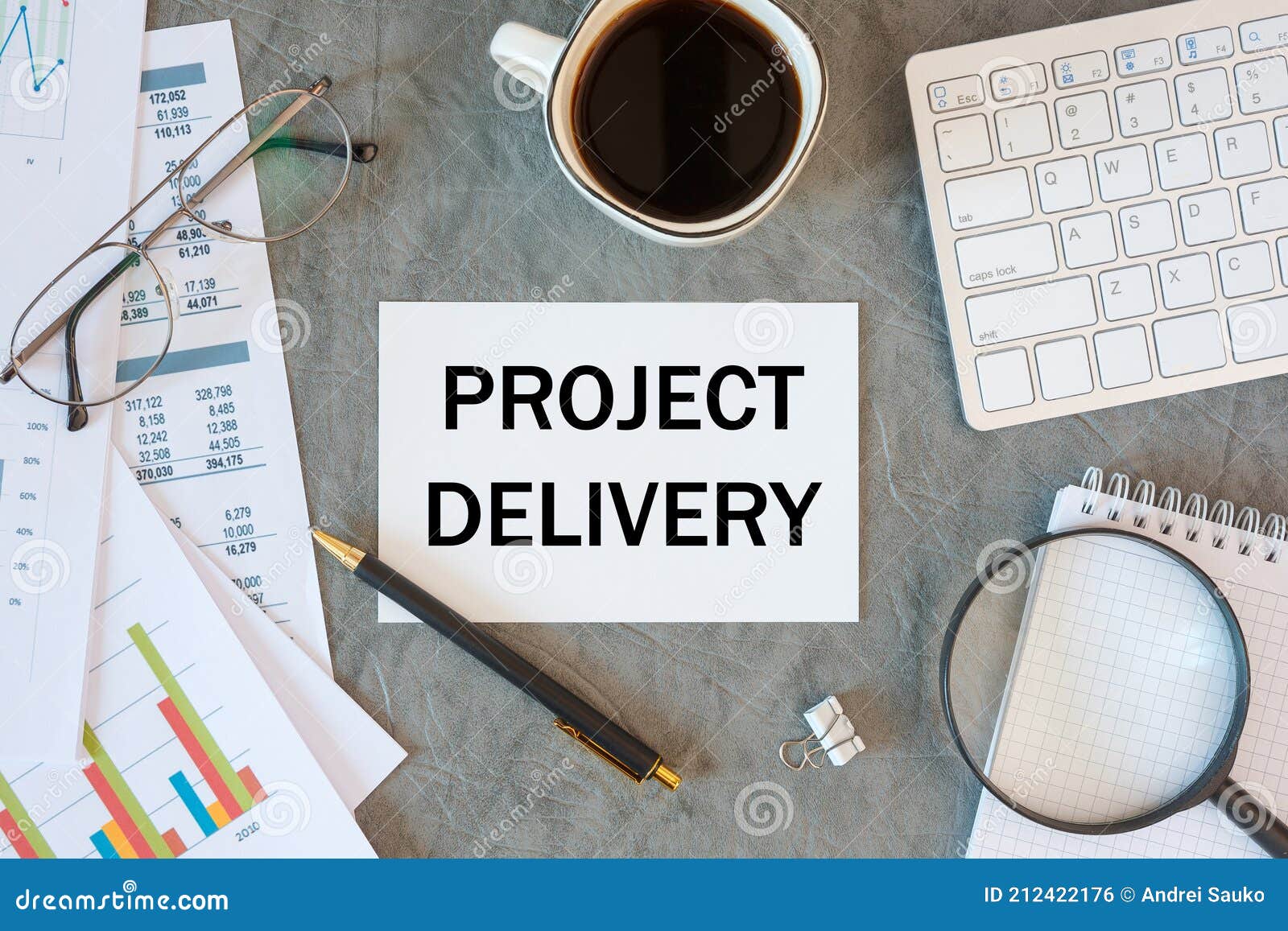 PROJECT DELIVERY is Written in a Document on the Office Desk, Diagram ...