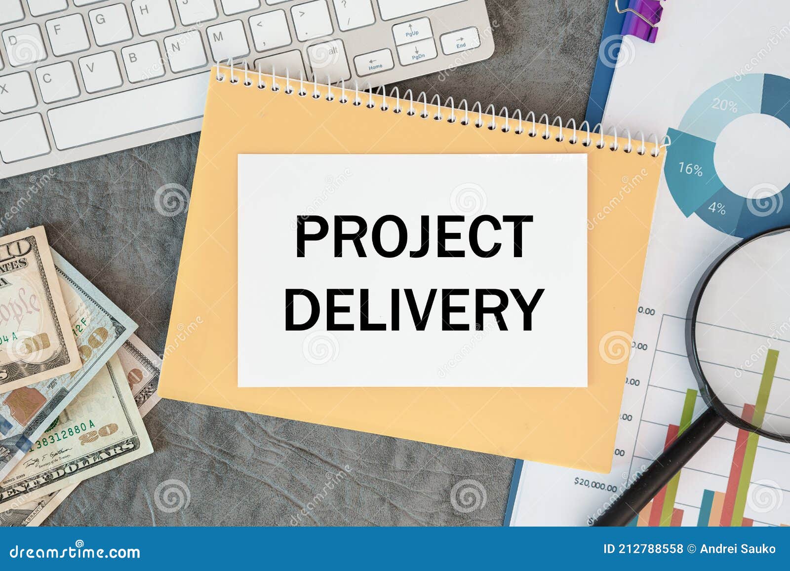 PROJECT DELIVERY is Written in a Document on the Office Desk, Diagram ...