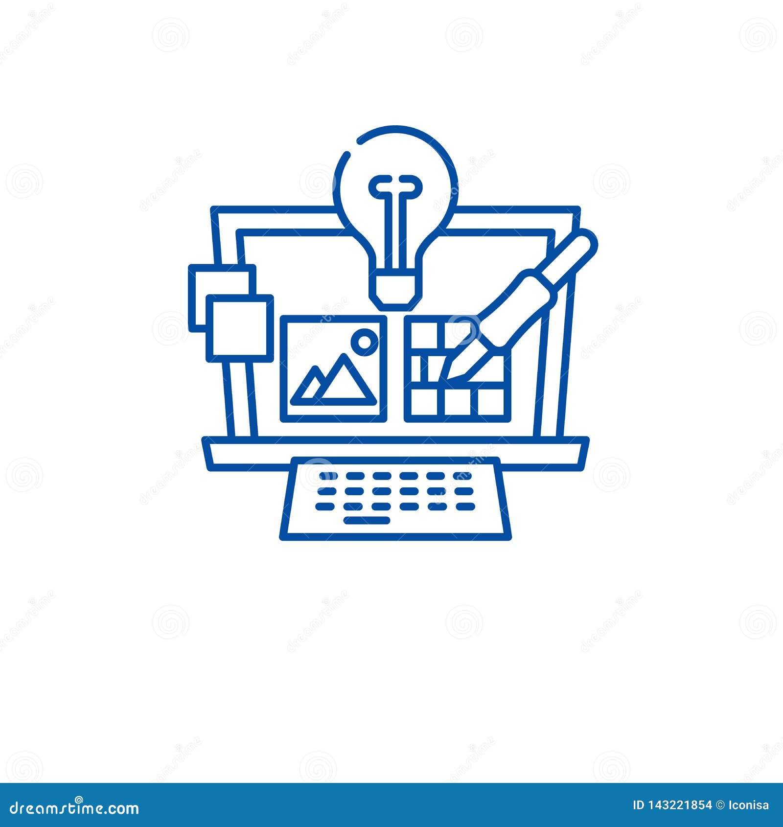 Project Design Line Icon Concept. Project Design Flat Vector Symbol ...