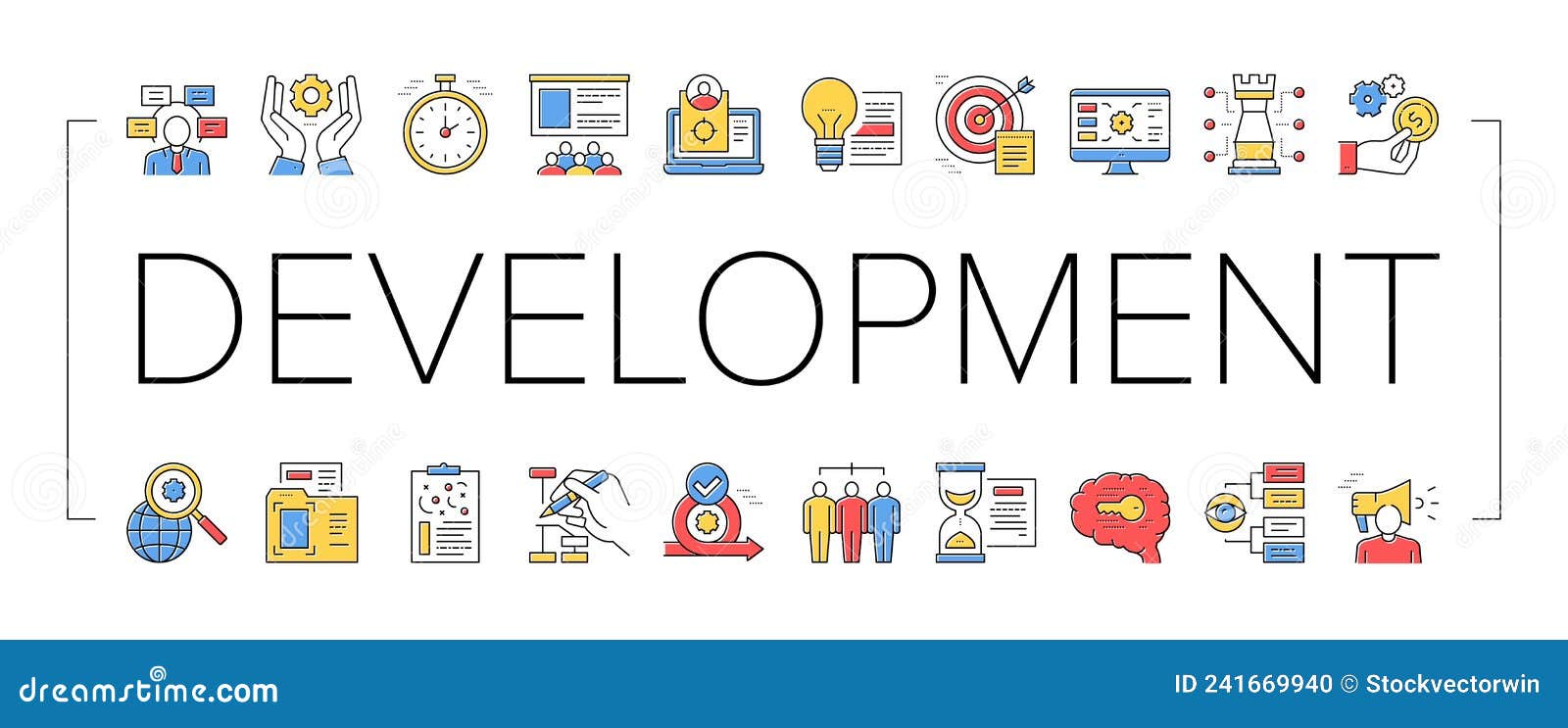 Project Development Collection Icons Set Vector . Stock Vector ...