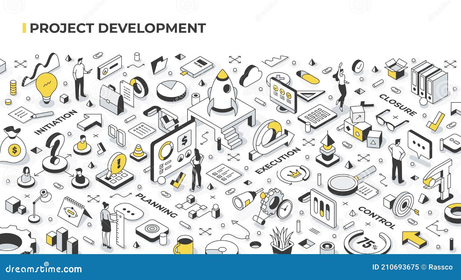 Project Development Isometric Illustration Stock Vector - Illustration ...
