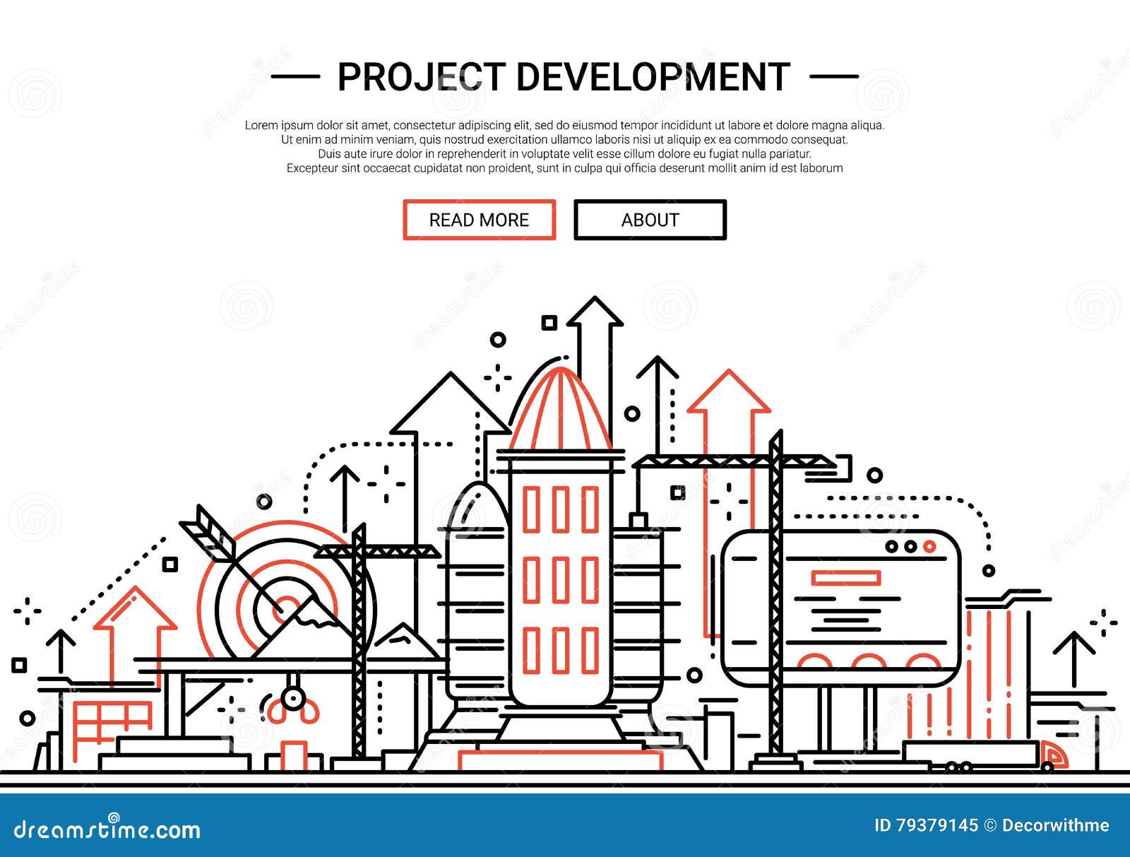 Project Development - Line Design Website Banner Stock Vector ...