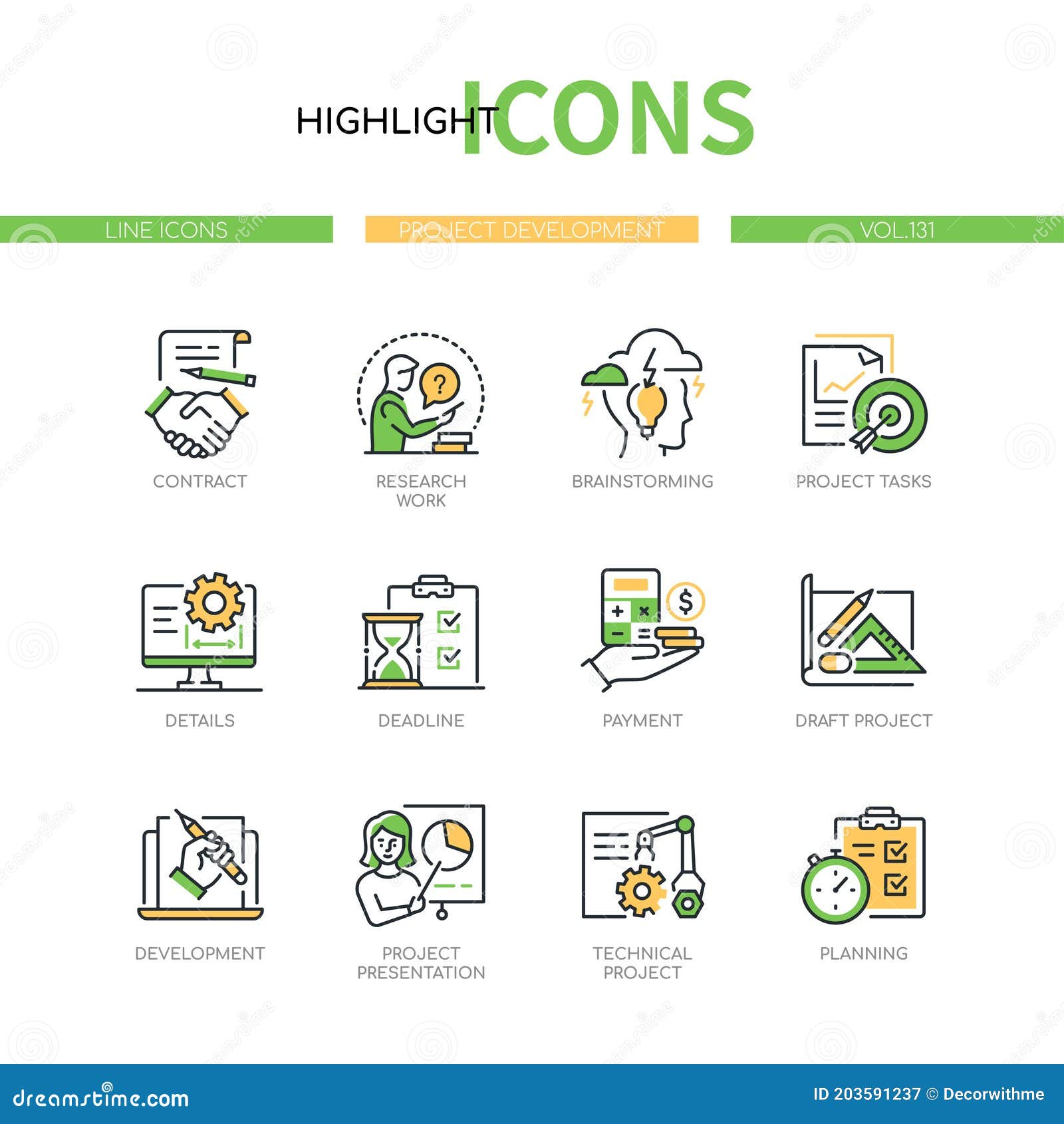 Project Development - Modern Line Design Style Icons Set Stock Vector ...