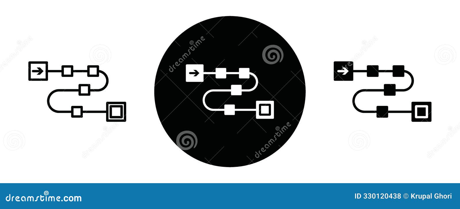 Project Development Road Mapping Outline Icon Collection or Set. Road ...