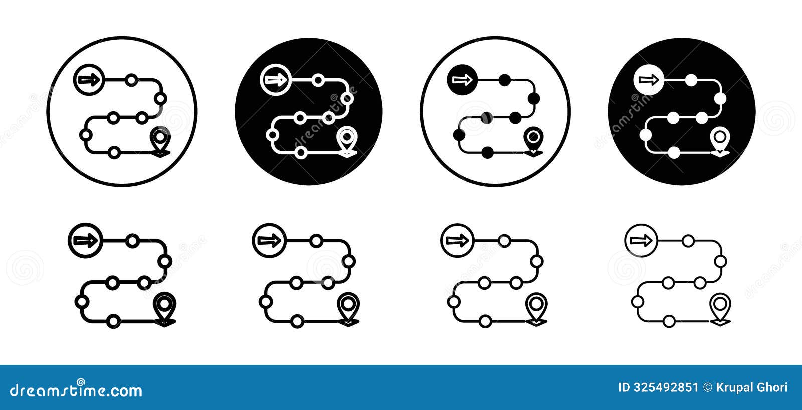 Project Development Road Mapping Vector Icon Set Collection. Road ...