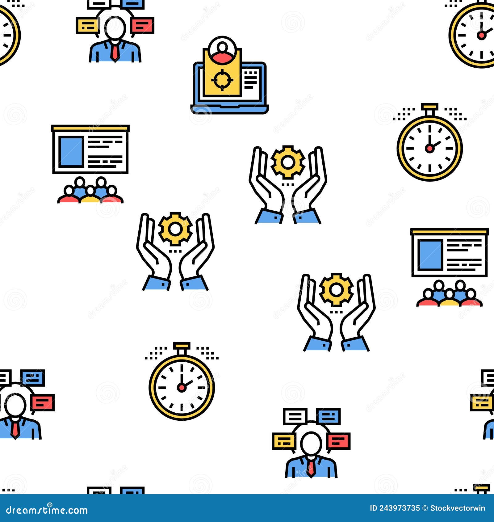 Project Development Vector Seamless Pattern Stock Vector - Illustration ...