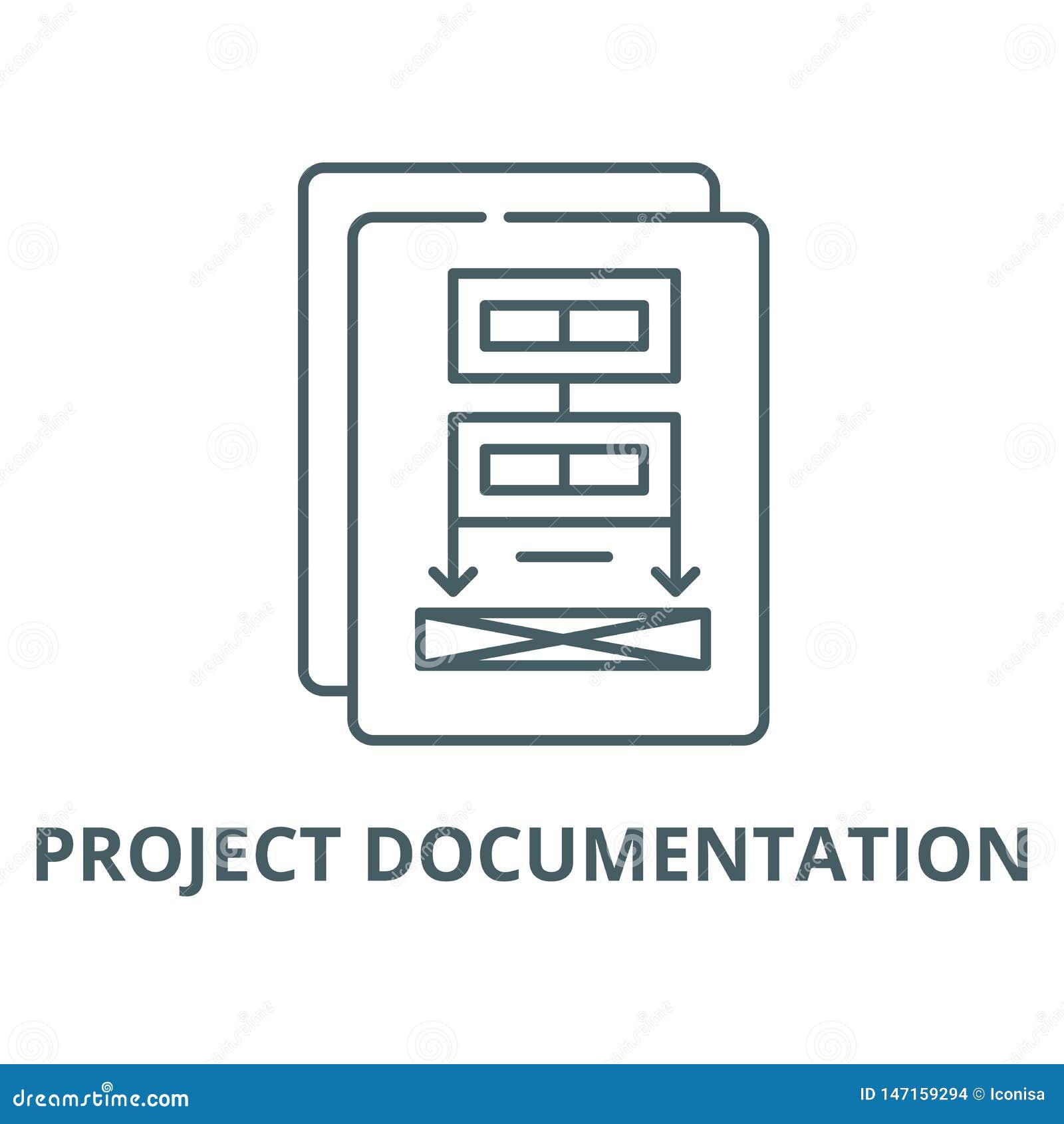 Project Documentation Vector Line Icon, Linear Concept, Outline Sign ...