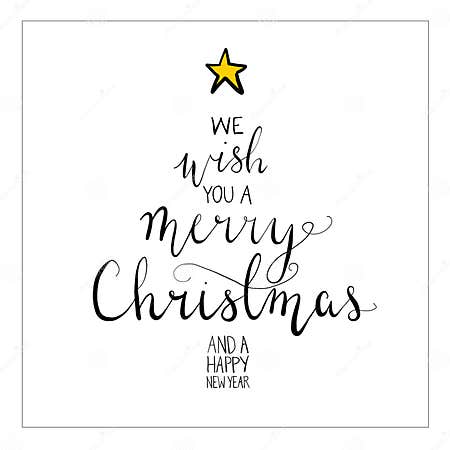 Hand Drawn Script Writing Christmas Tree Stock Illustration ...