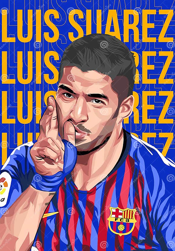 Digital art of Luis Suarez editorial stock image. Illustration of ...