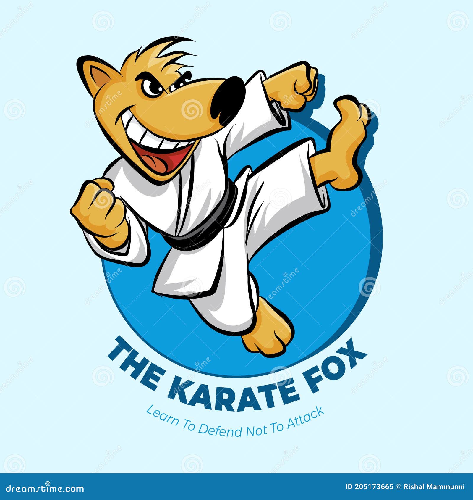 Beautiful Fox Mascot Vector in Karate Costume Stock Vector ...