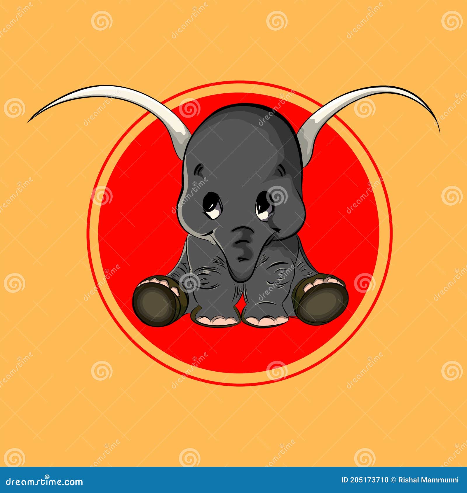 Baby Elephant Mascot Digital Vector Art Stock Vector - Illustration of ...