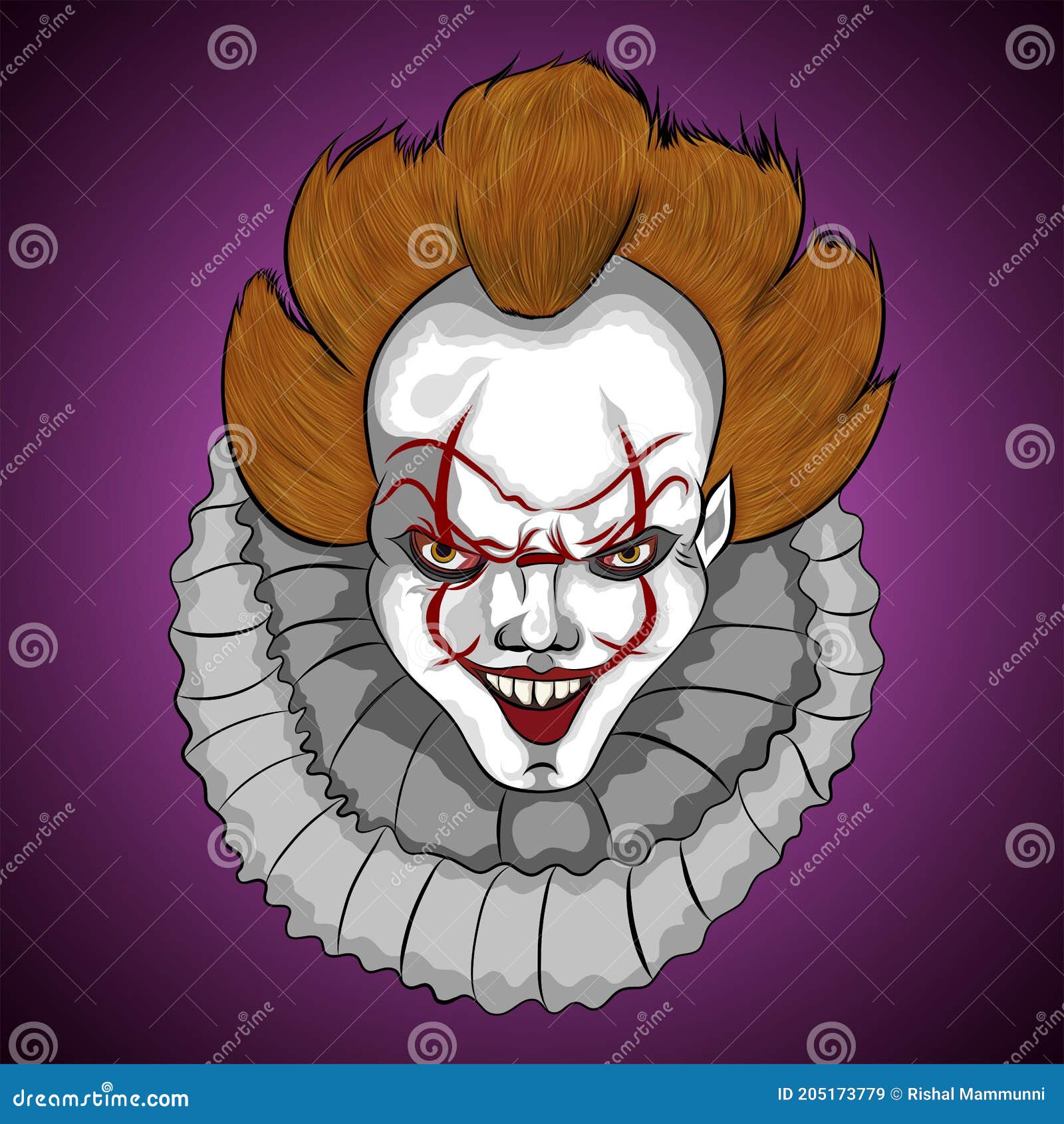 Pennywise Digital Vector Art Stock Vector - Illustration of isolated ...