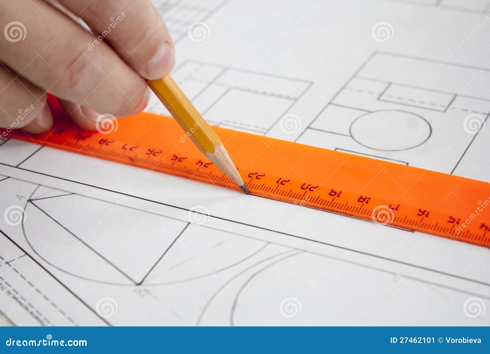 Project drawing stock image. Image of document, work - 27462101