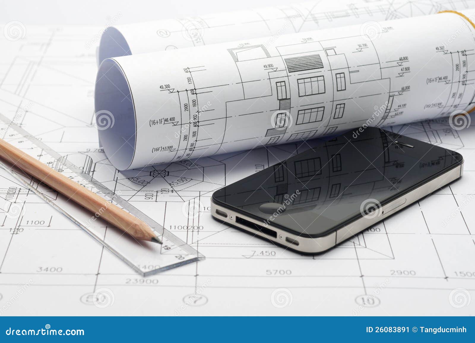 Project drawing and iphone editorial photo. Image of accurate - 26083891