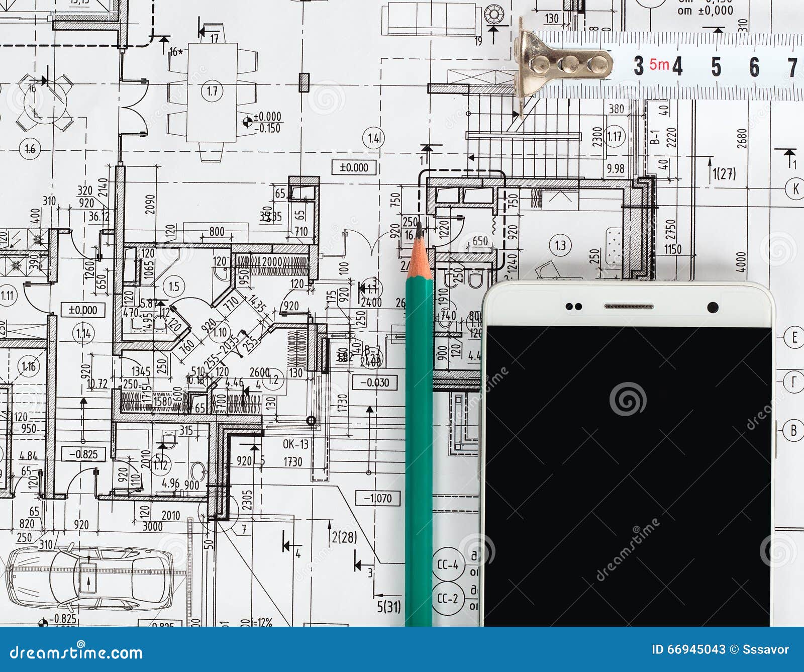 Project drawing stock image. Image of architectural, drafting - 66945043