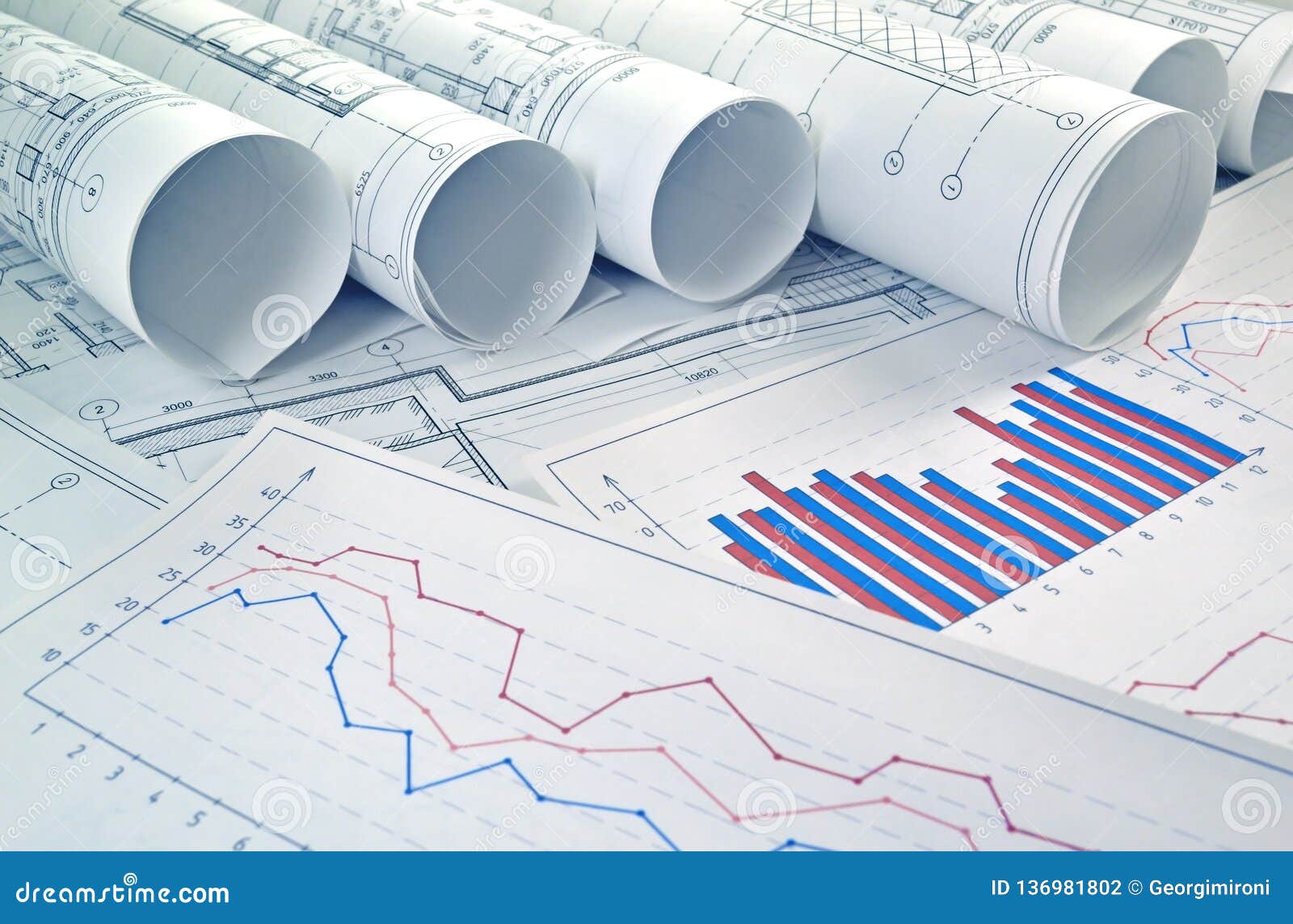 Project Drawings and Graphics on Paper Stock Photo - Image of graphics ...