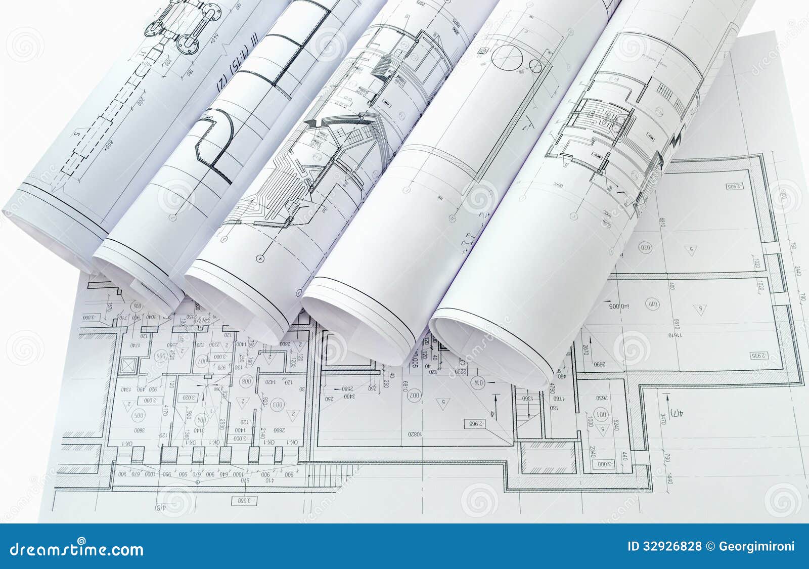 Project drawings stock photo. Image of architecture, home - 32926828