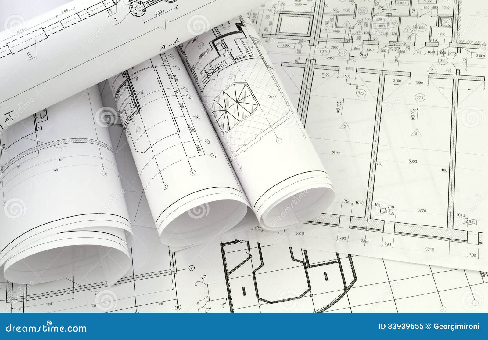 Project drawings stock image. Image of creation, blueprint - 33939655