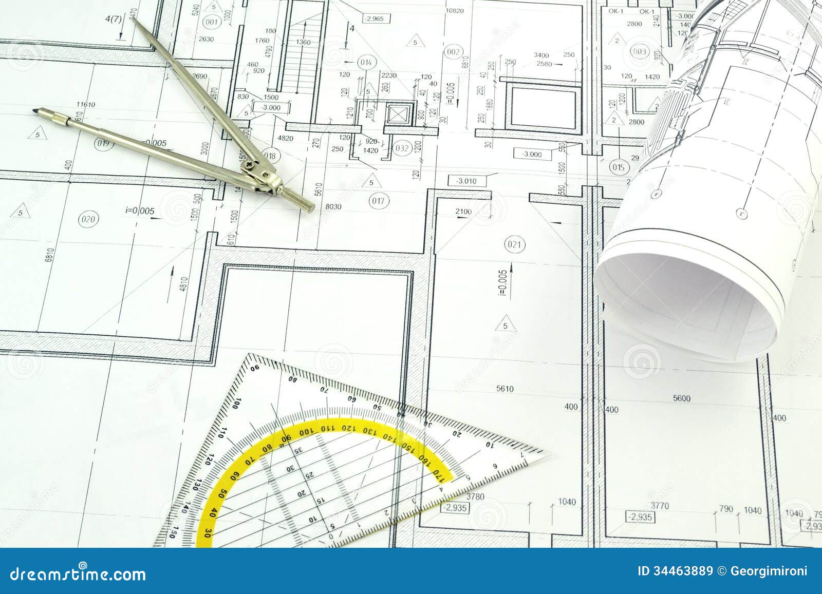 Project drawings stock image. Image of blueprint, frame - 34463889