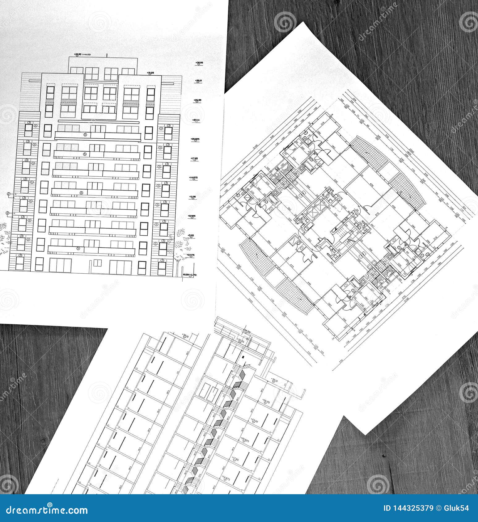 Project Drawings of a Residential House - Plan, Section, Facade ...