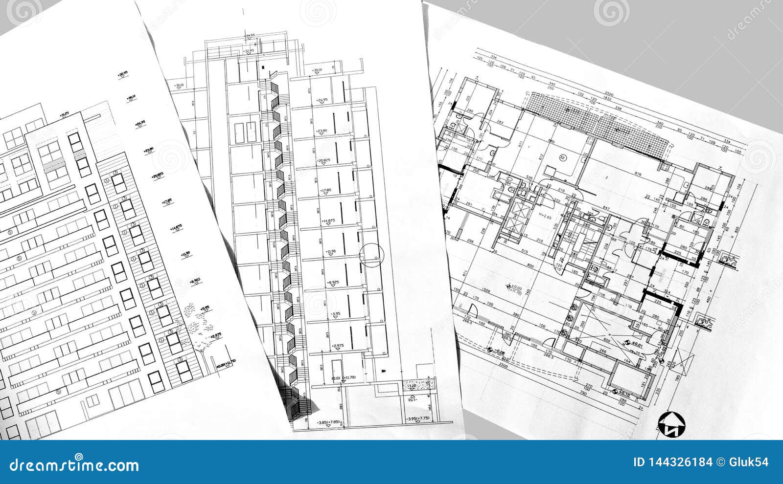 Project Drawings of a Residential House - Plan, Section, Facade ...