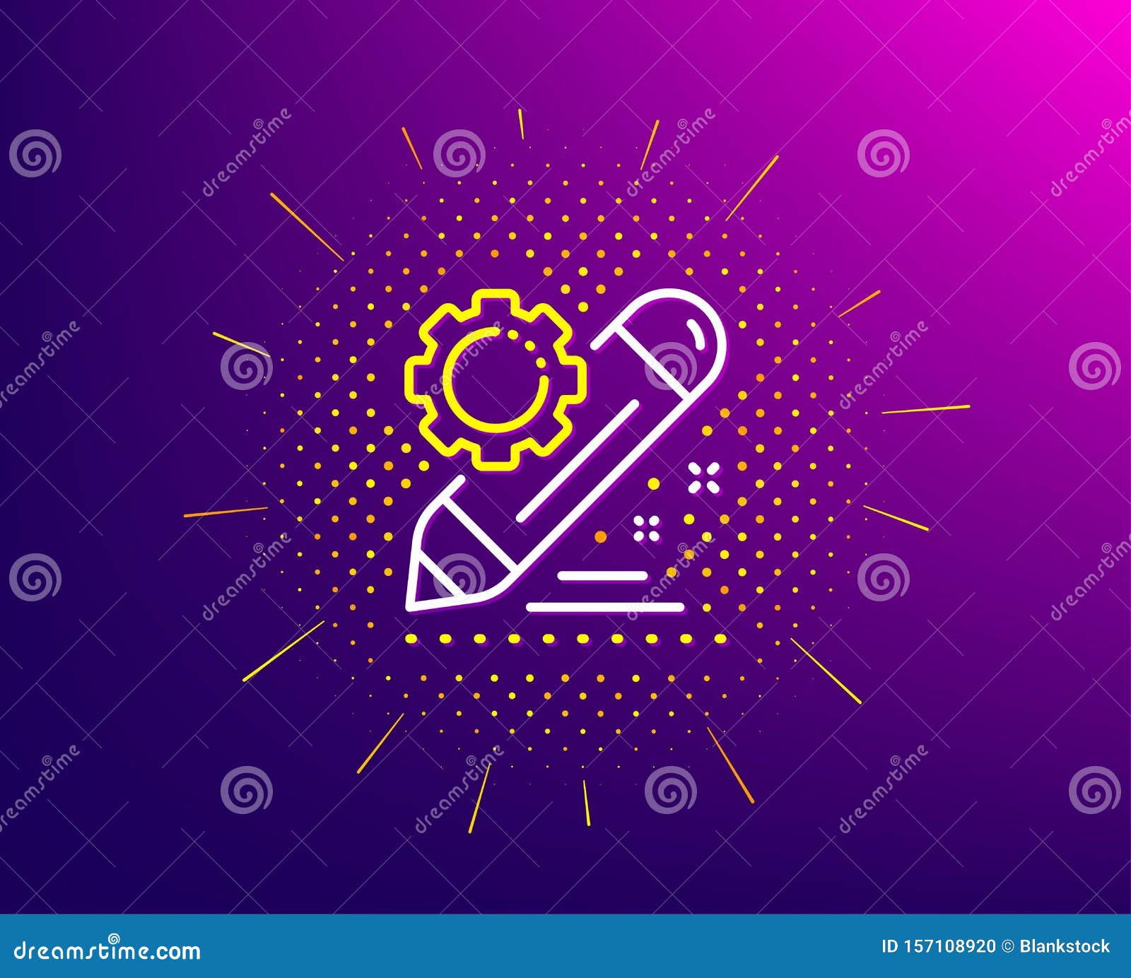 Project Edit Line Icon. Settings Management Sign. Pencil. Vector Stock ...