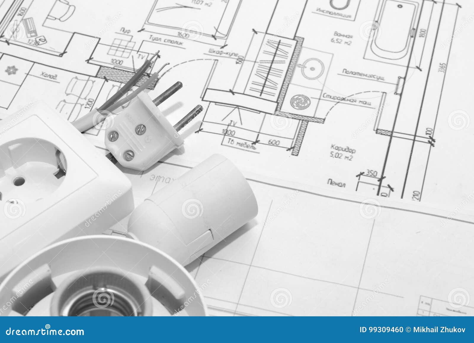 Project Electrical Wiring of the Apartment. Stock Photo - Image of ...