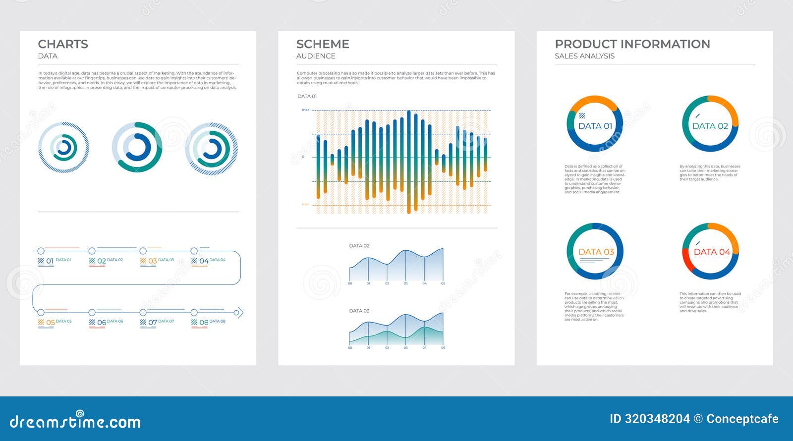 Modern Project Charts. Finance Elements Vector Illustration. Stock ...