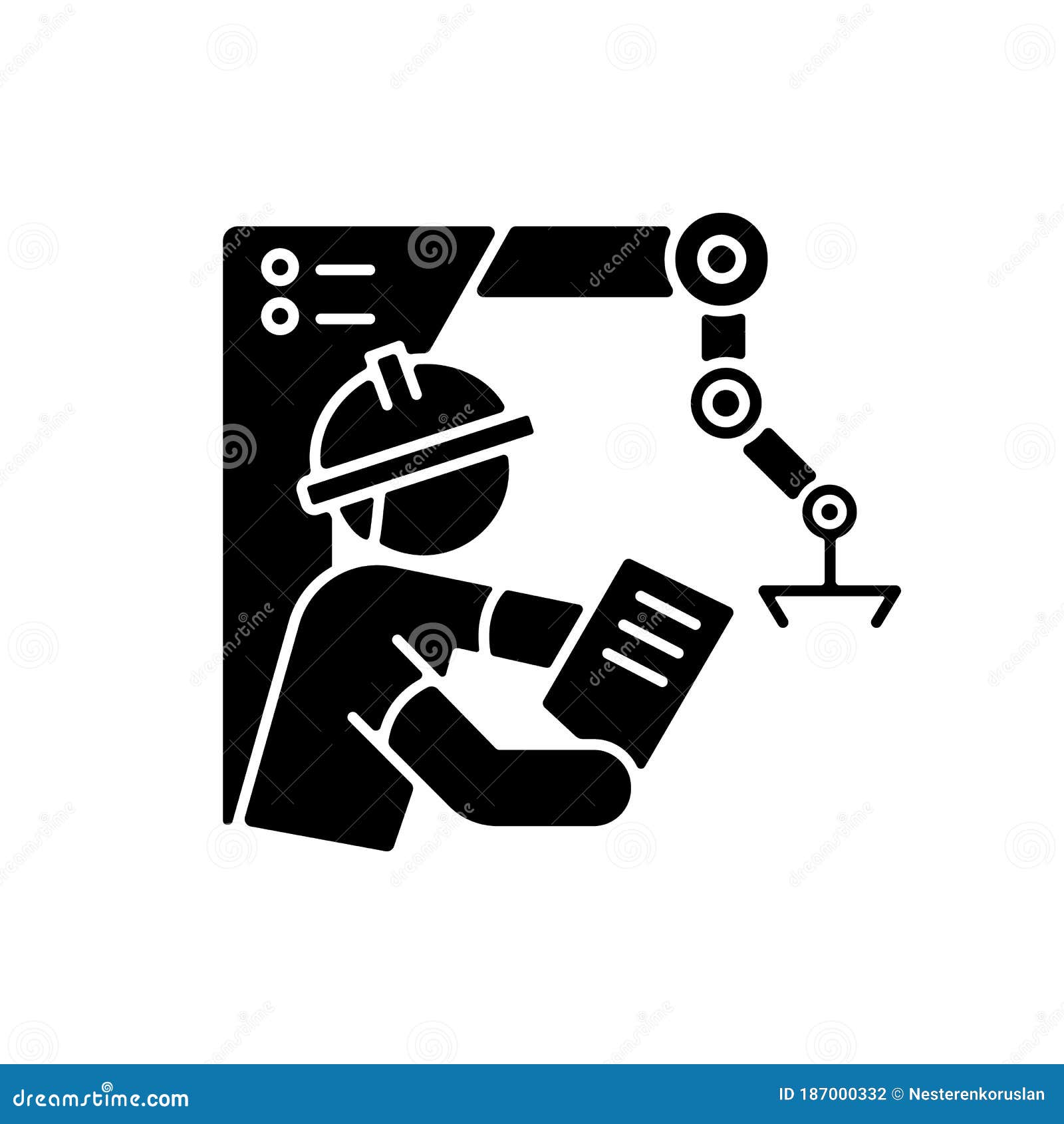 Project Engineer Black Glyph Icon Stock Vector - Illustration of ...