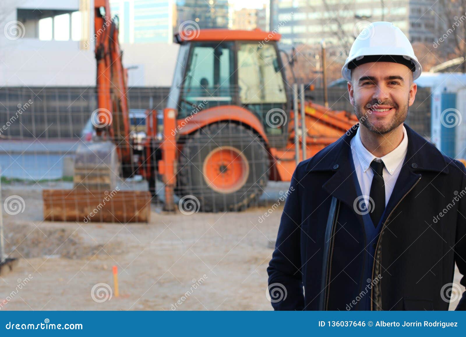 Project Engineer in Construction Site Stock Photo - Image of ...