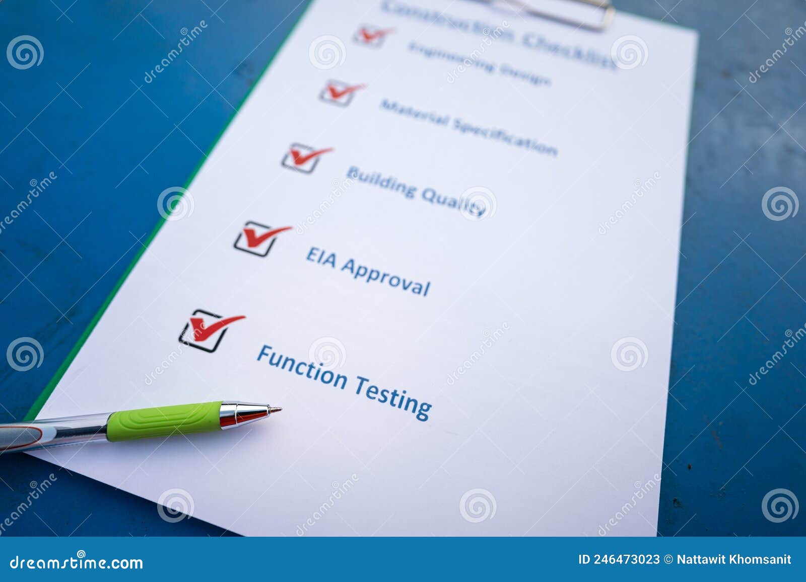A Project Engineer is Using Construction Safety Checklist. Stock Image ...