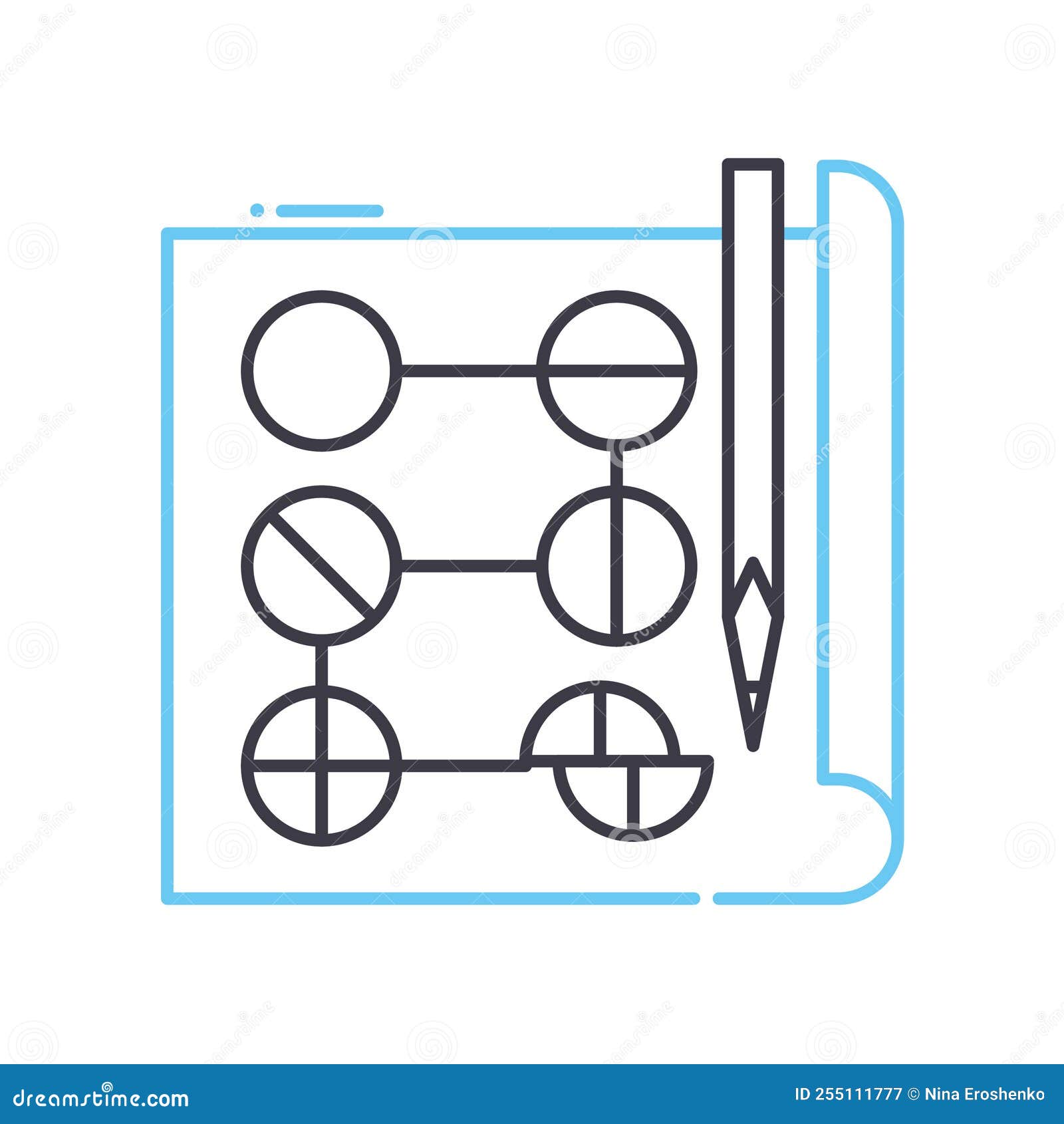 Project Evaluation Line Icon, Outline Symbol, Vector Illustration ...