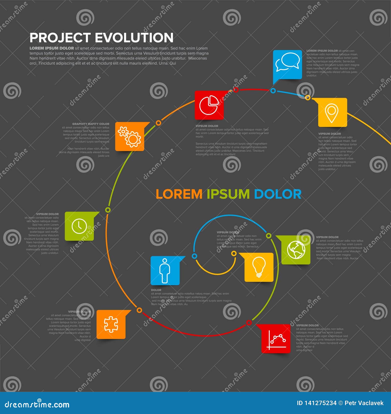 Project Evolution Timeline Template Stock Vector - Illustration of ...
