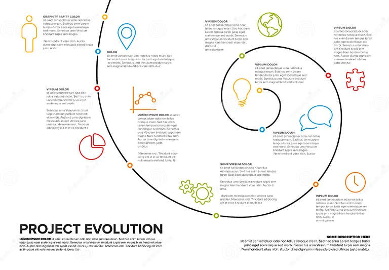 Project Evolution Timeline Template Stock Vector - Illustration of ...