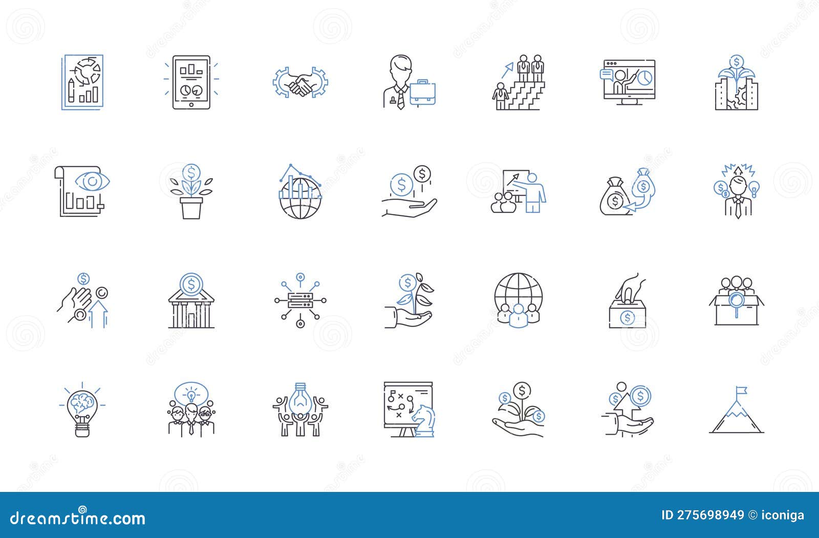 Project Execution Line Icons Collection Plan Timeline Resources Teamwork Budget