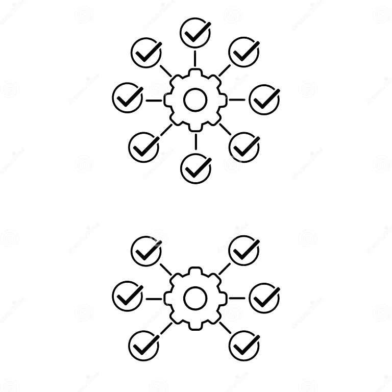 Project Execution Vector Icon Set. Complete Illustration Sign ...