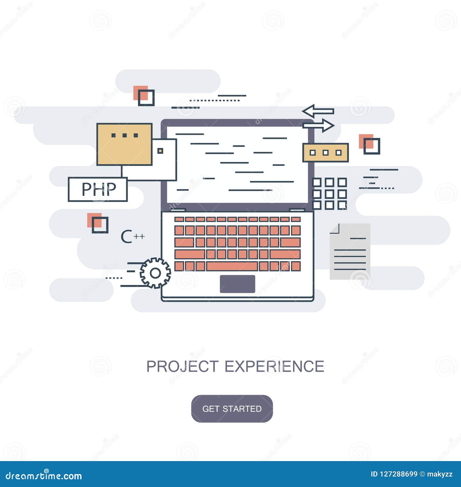 Project Experience Concept. Flat Style, Thin Line Art Design Stock ...
