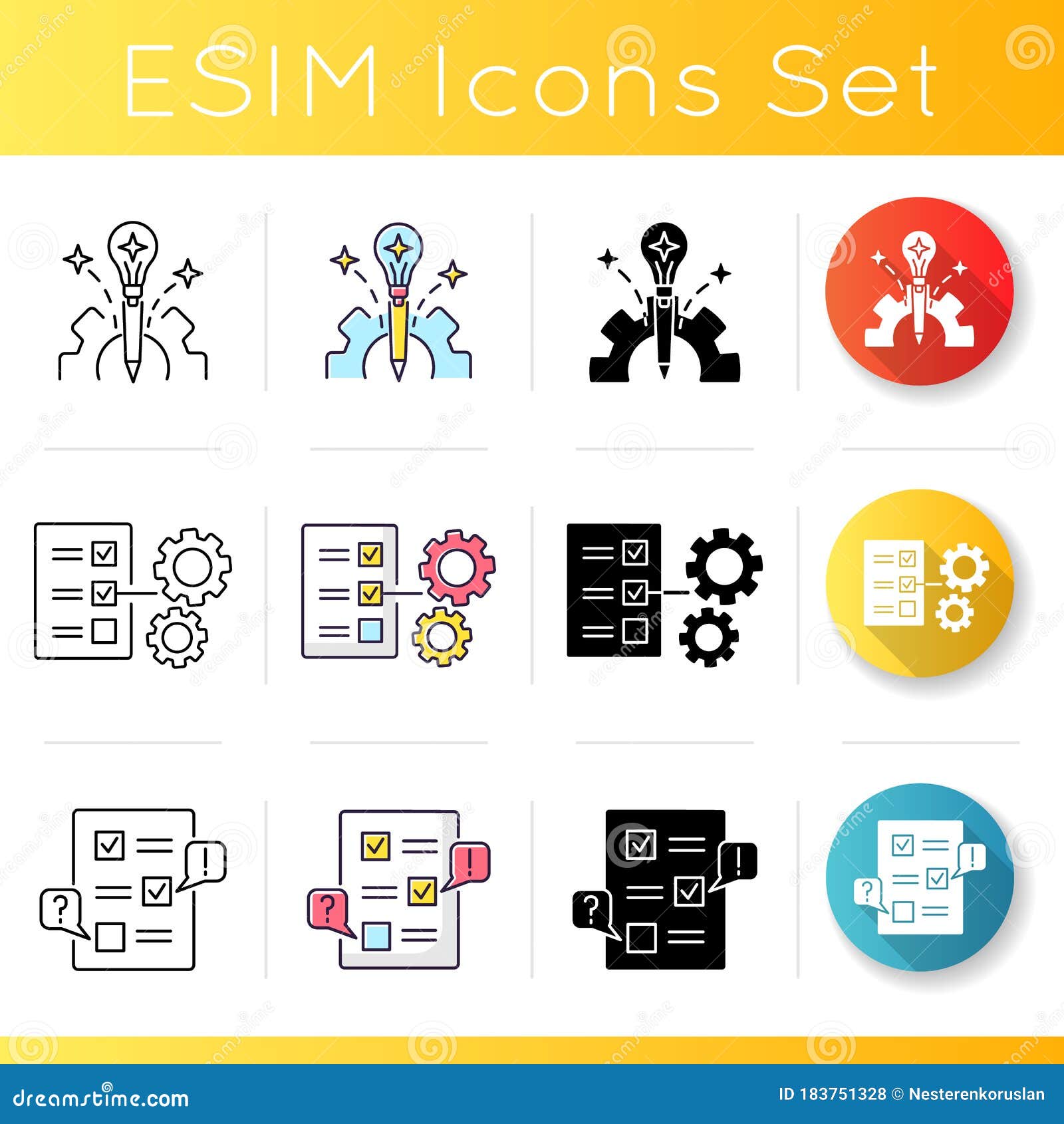 Project Experiment Icons Set Stock Vector - Illustration of project ...