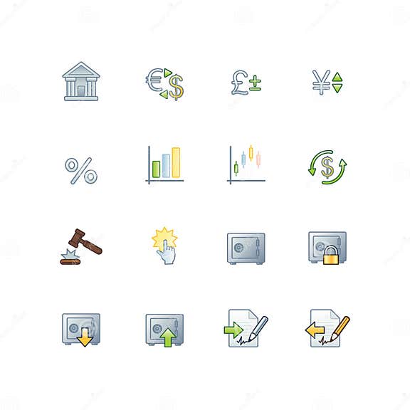 Project finance icons stock vector. Illustration of lock - 3347226