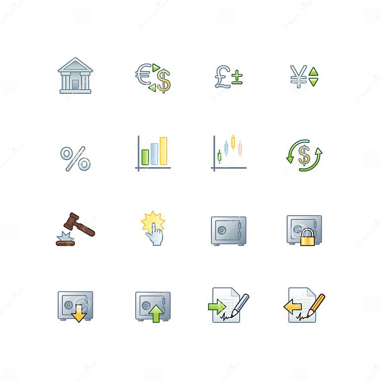 Project finance icons stock vector. Illustration of lock - 3347226