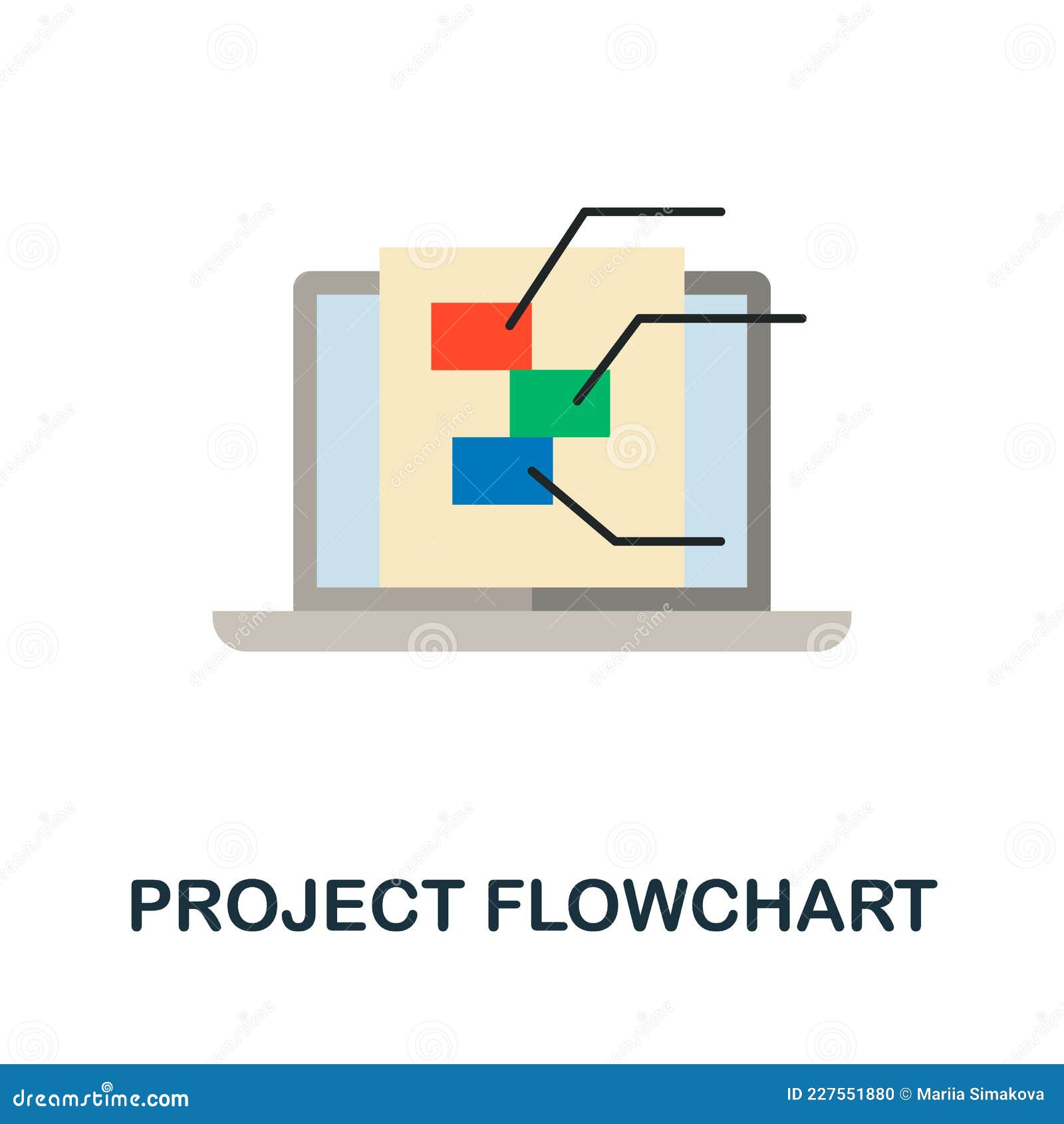 Project Flowchart Flat Icon. Colored Sign from Design Thinking ...